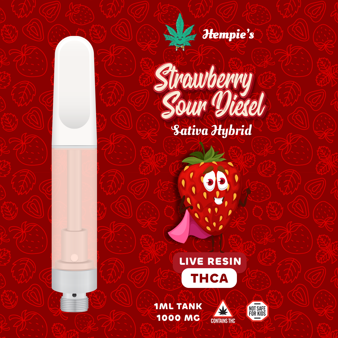 Hempies THCA Strawberry Sour Diesel Sativa Vape Cart | Hempie's