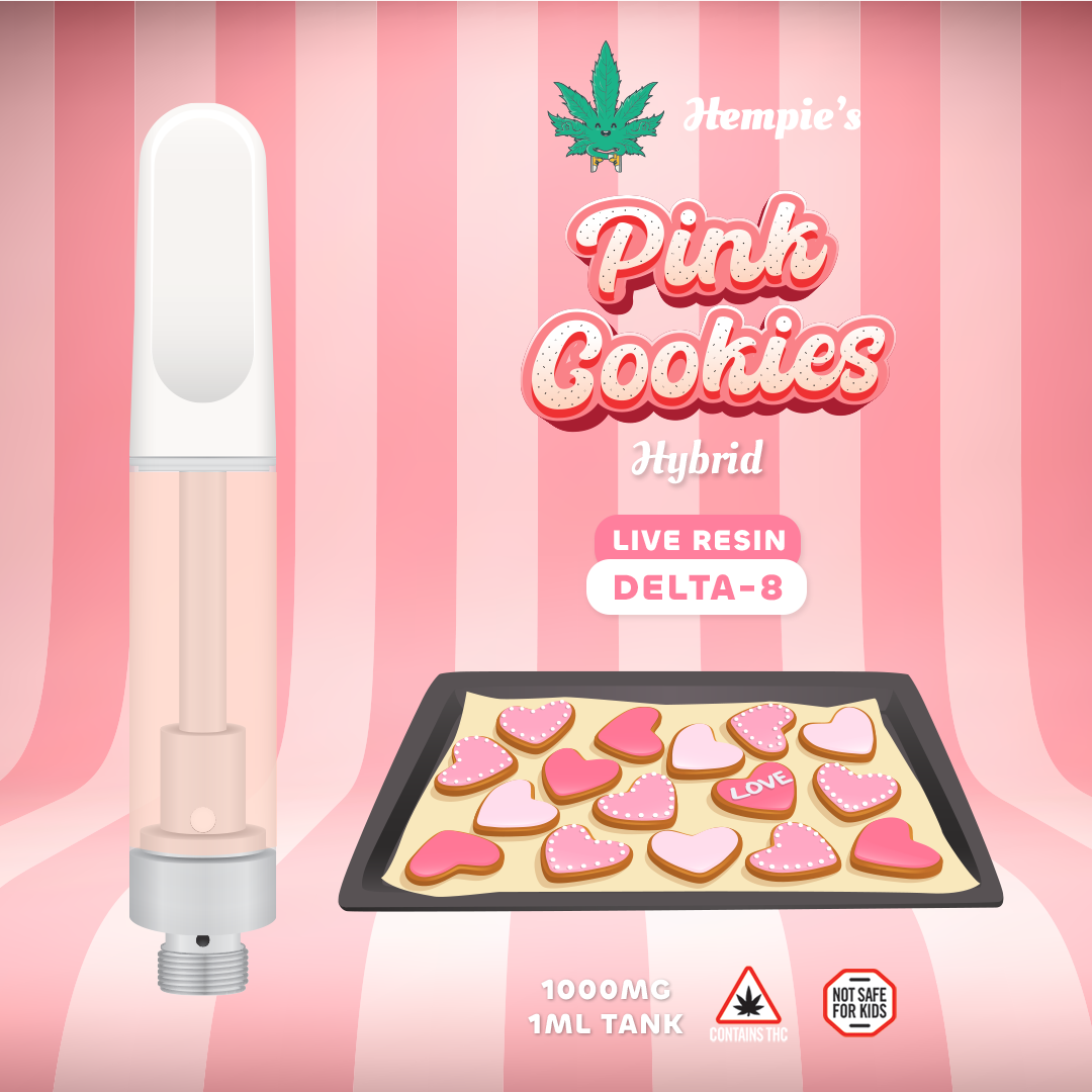 Hempie's Pink Cookies Delta-8 1000mg Vape Cart | Smithfield 420