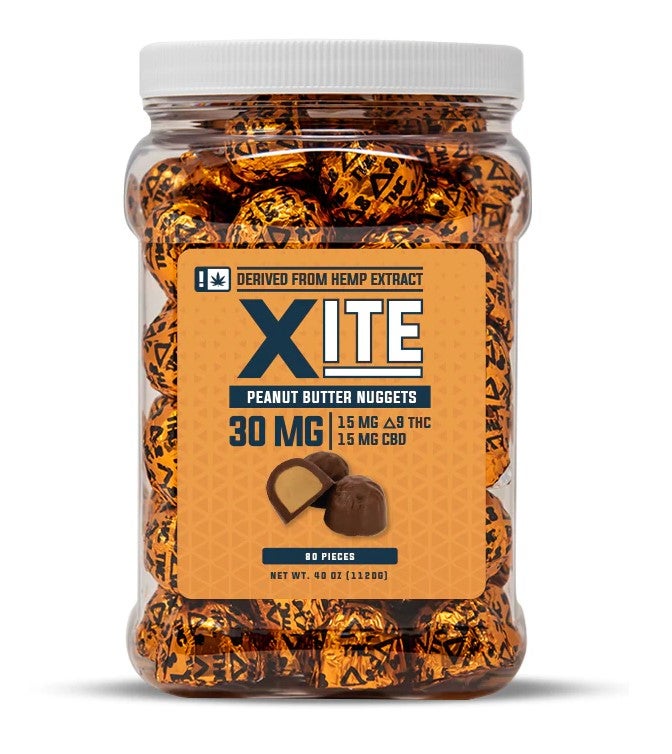 Delta 9 Peanut Butter Nuggets 15mg D9/15mg CBD - Xite | Hempie's